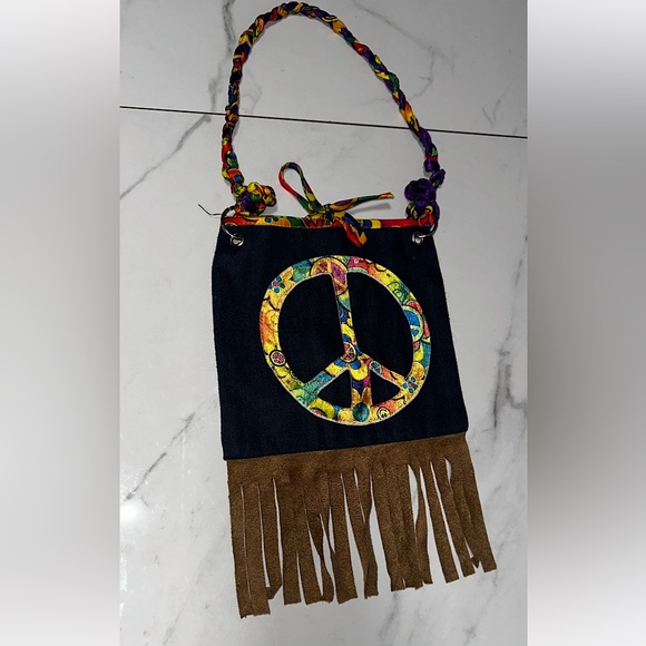 Bags | Hippie 6s Peace Sign Fringe Bag | Poshmark